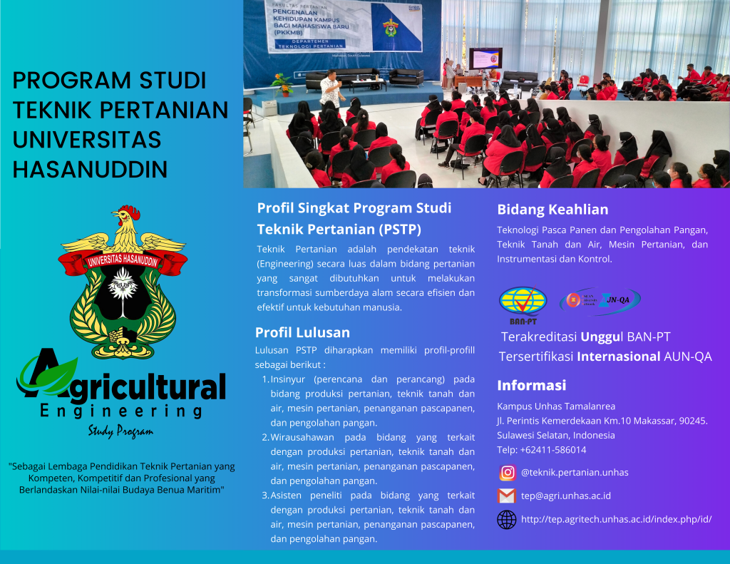 Brosur Program Studi Teknik Pertanian – Teknik Pertanian Unhas